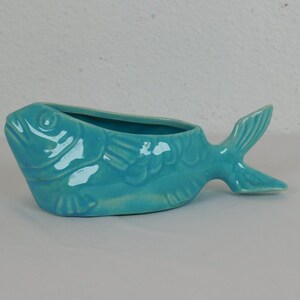 Bauer Chicken of the Sea Tuna Baker Figural Fish Blue Salad Server W/o ...
