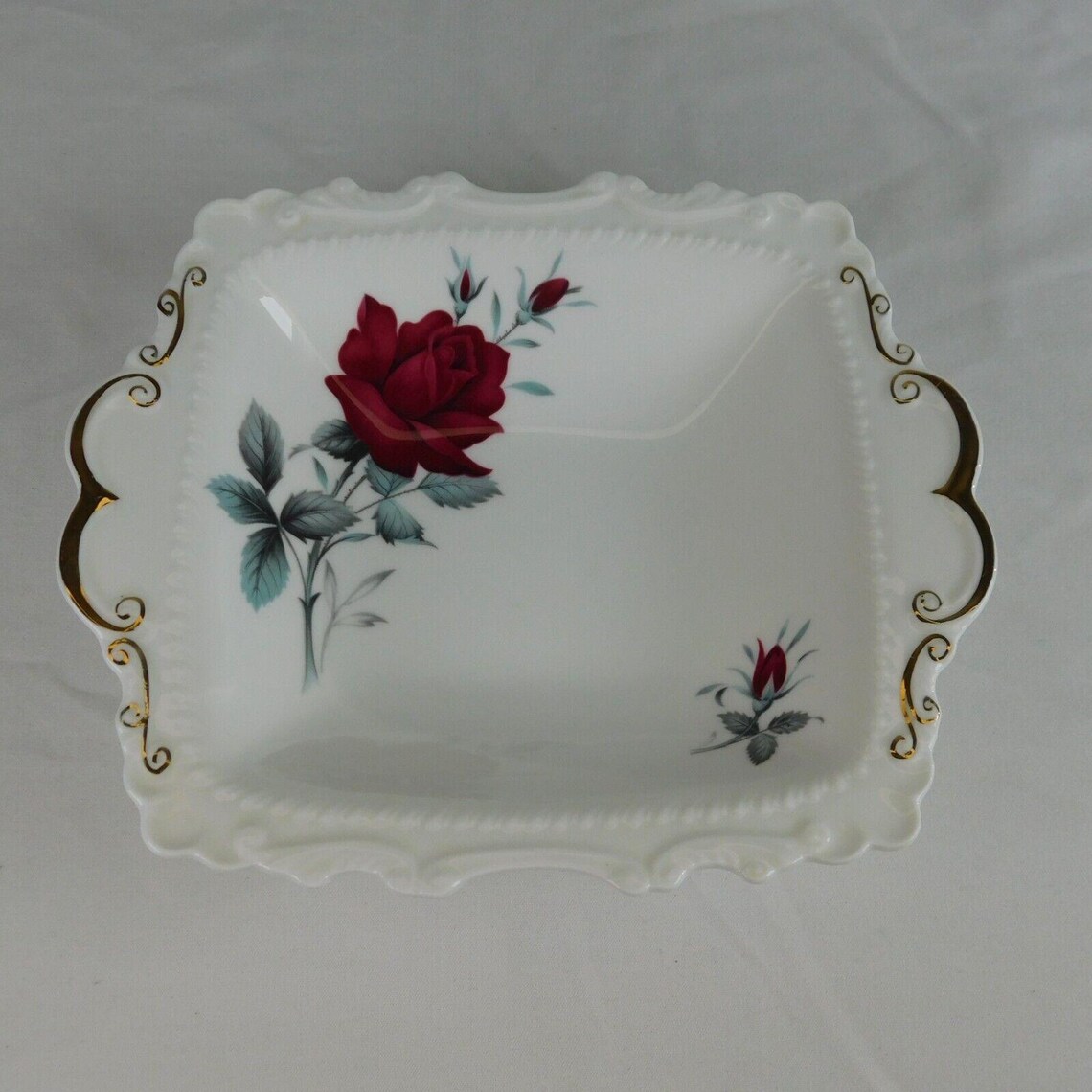 Royal Albert Sweet Romance White Floral Design Square Small Tray Meat ...