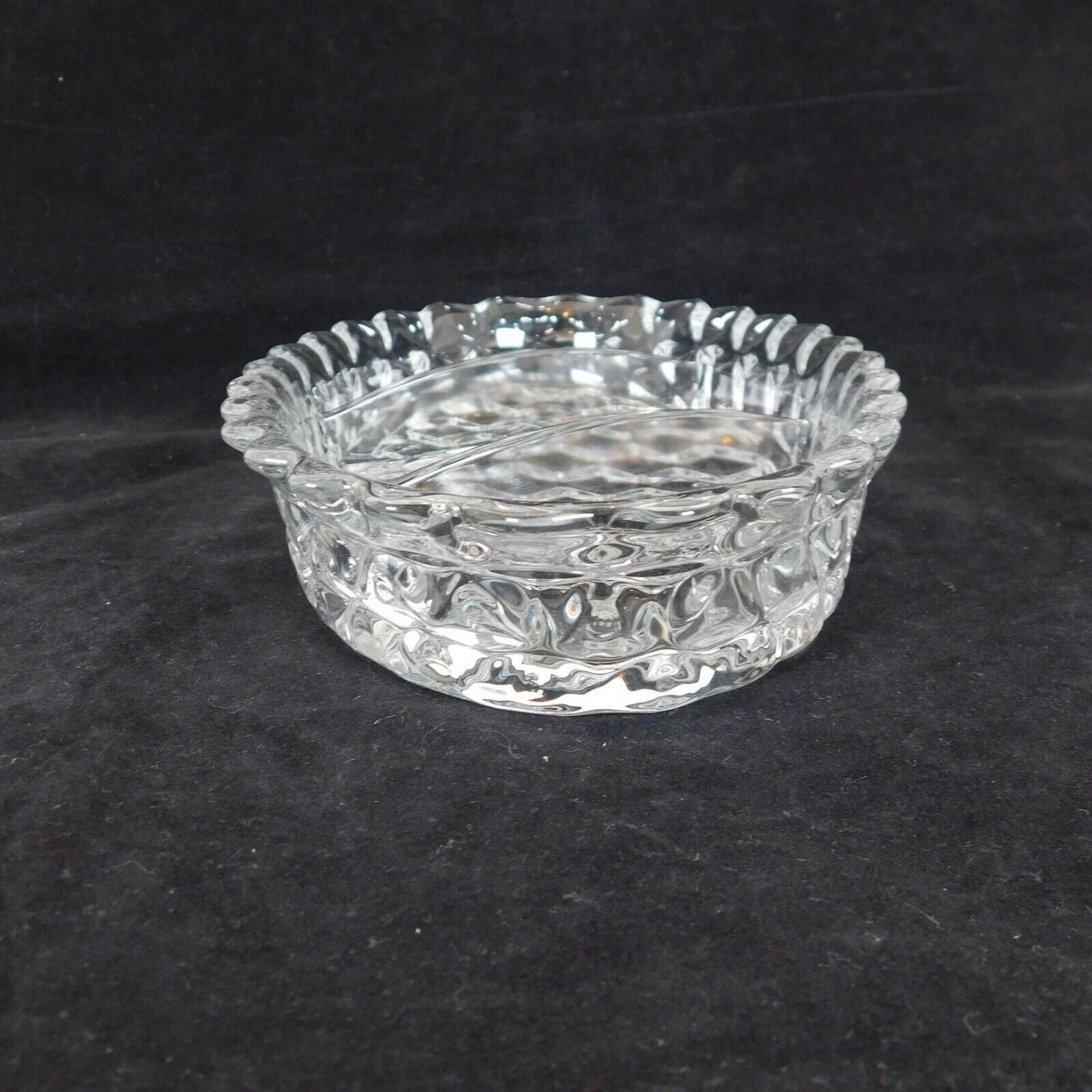 Fostoria American Clear 3-part Dish Divided Oval Relish Candy Nut Cube ...