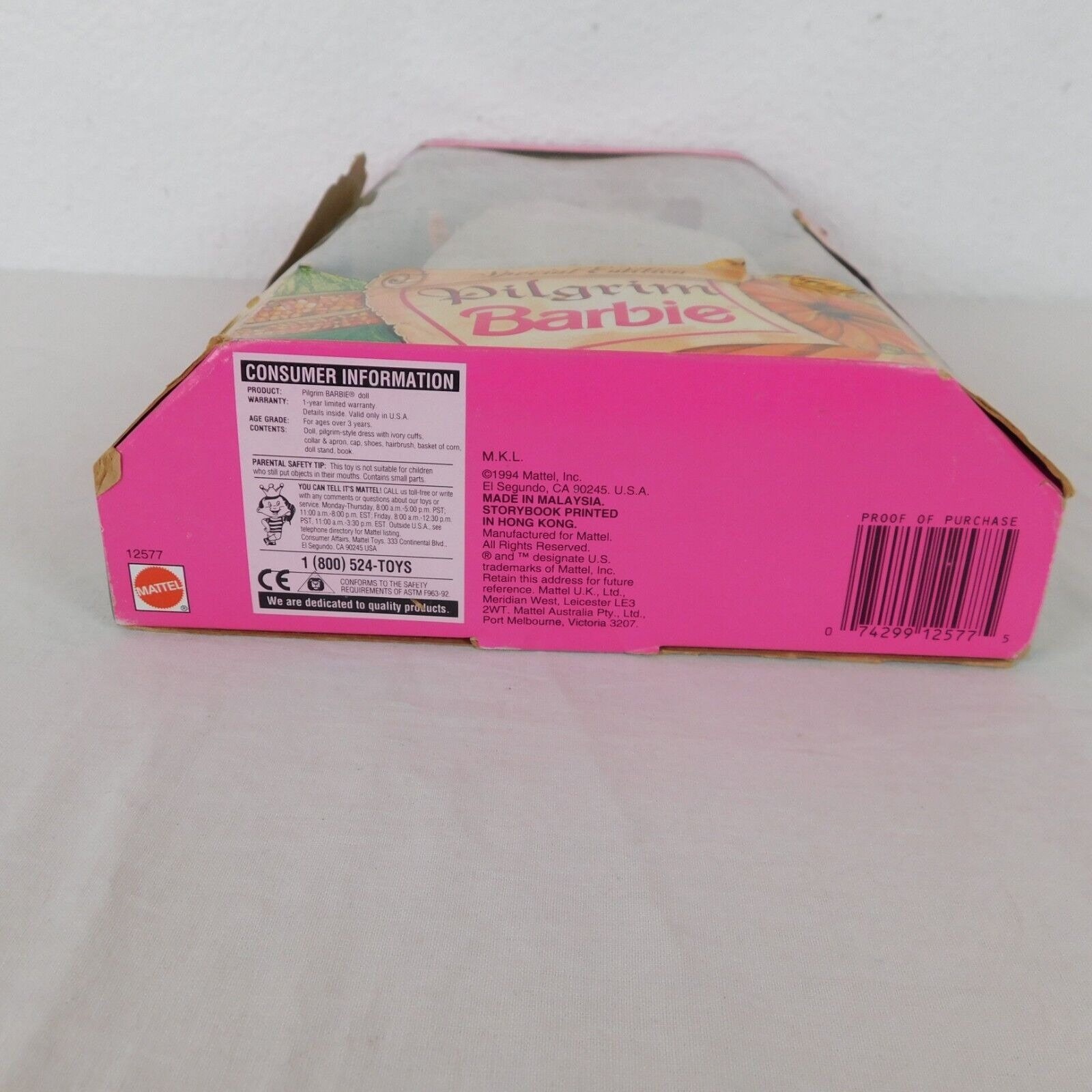 Pilgrim Barbie Special Edition Mattel 1994 American Stories Collection ...