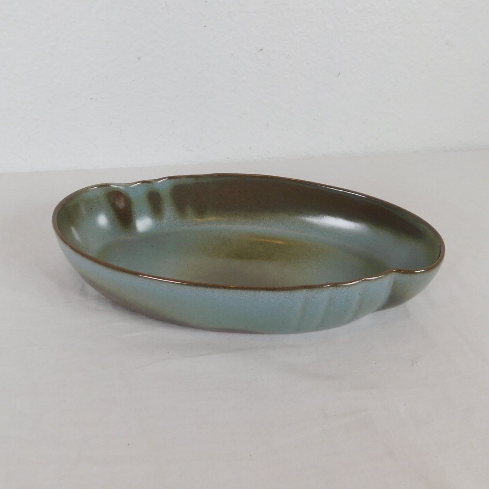 Frankoma Pottery Woodland Moss Blue Brown Oriental Serving Bowl 205 ...