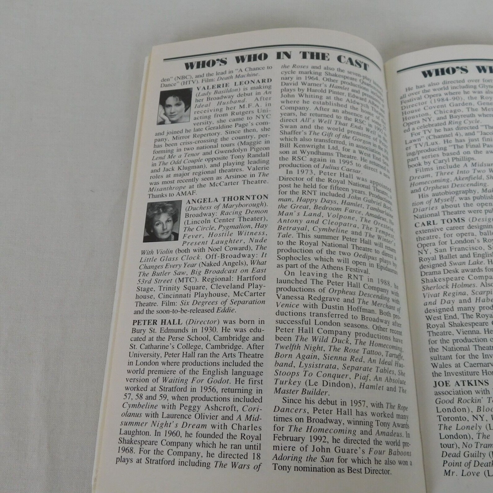 Ideal Husband Playbill May 1996 Martin Shaw Anna Carteret Penny Downie ...