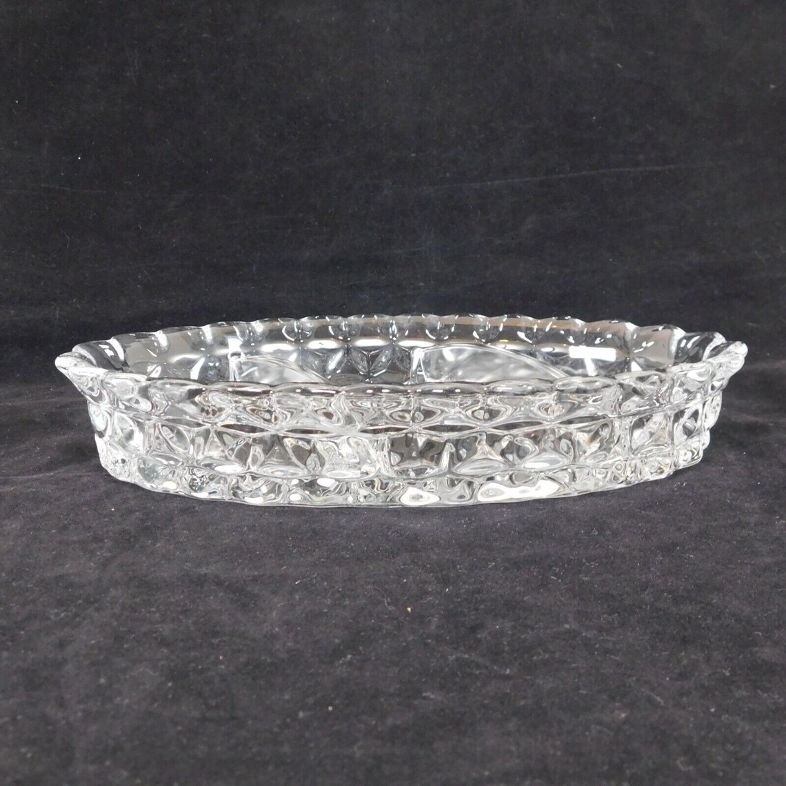 Fostoria American Clear 3-part Dish Divided Oval Relish Candy Nut Cube ...