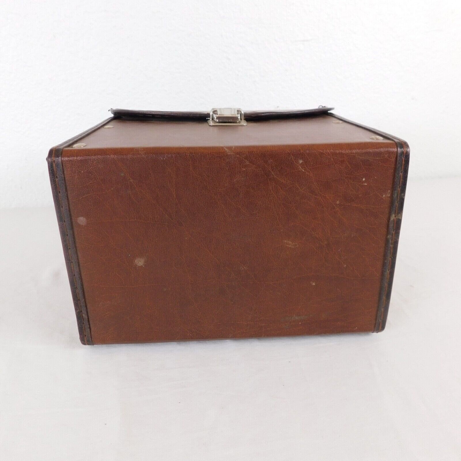 45 Rpm Record Carrying Case Vintage Side Clasp Brown Plastic Handle ...