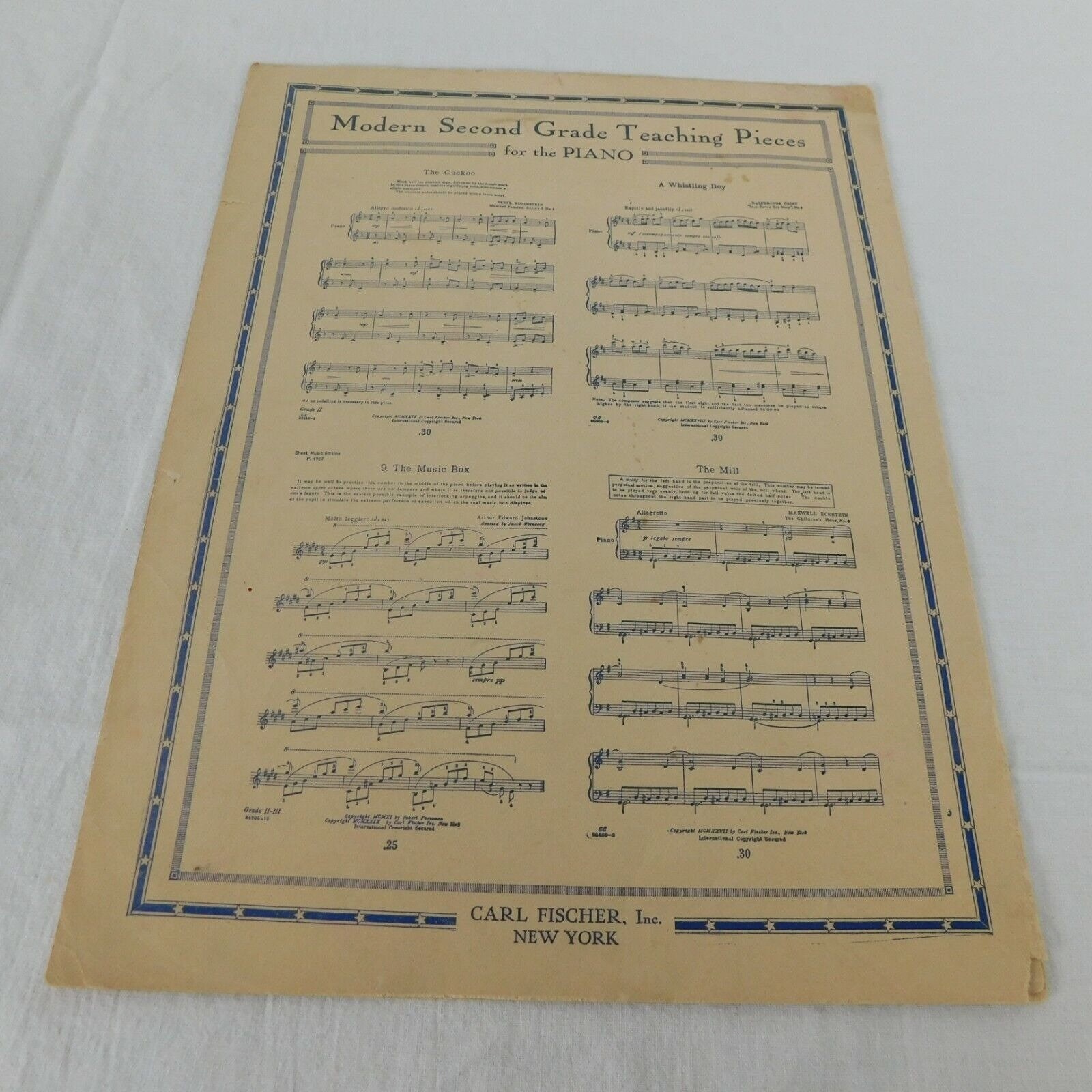 Antique Piano Sheet Music 1906 the Music Box Easy Instructive Second ...