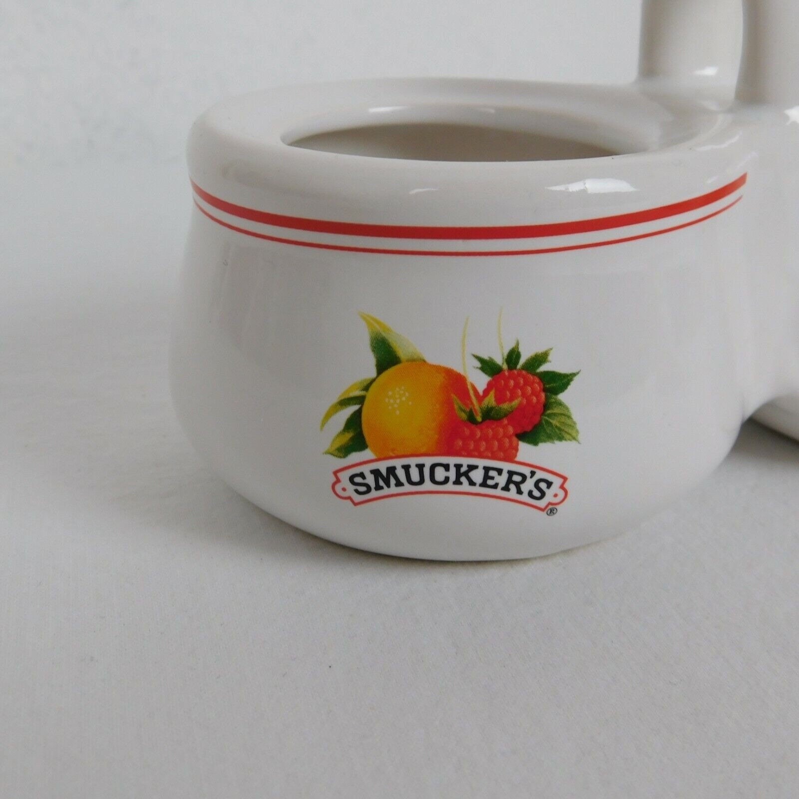 Smuckers Double Covered Jam Jelly Jar W/spoons Preserves Ceramic Bowl ...