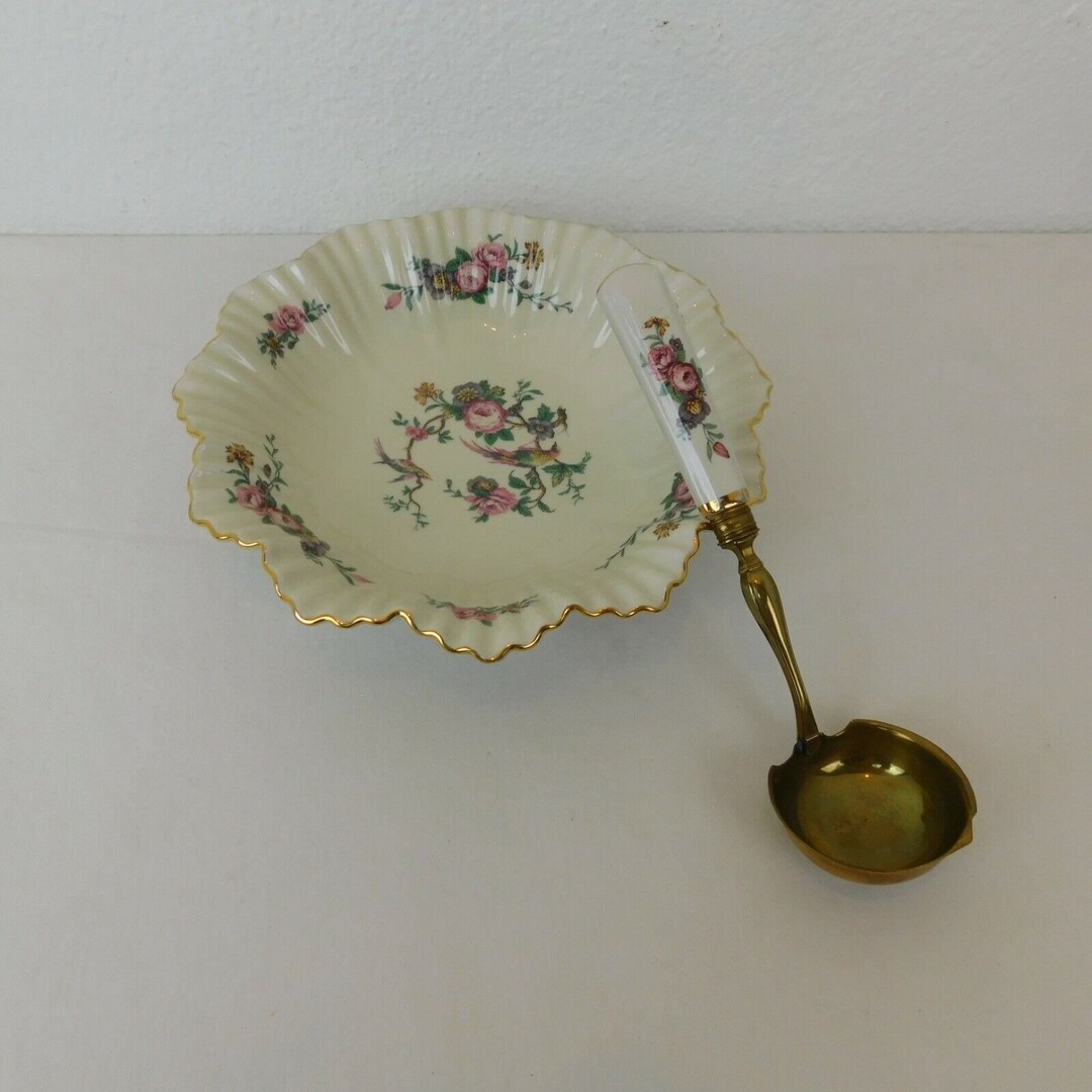 Bernardaud Limoges Porcelain Spring Time Ruffled Sauce Serving Bowl ...