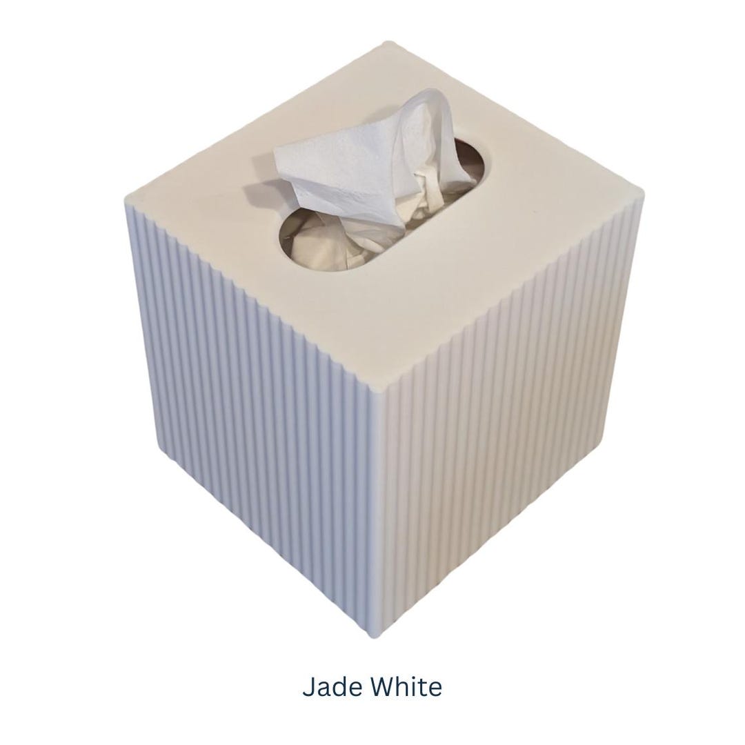 Kleenex Square Box Cover, Jade White, Wavy Tissue Box Cover, Retro ...