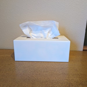 White Tissue Box Cover, Jade White, Rectangular Tissue Box Cover ...