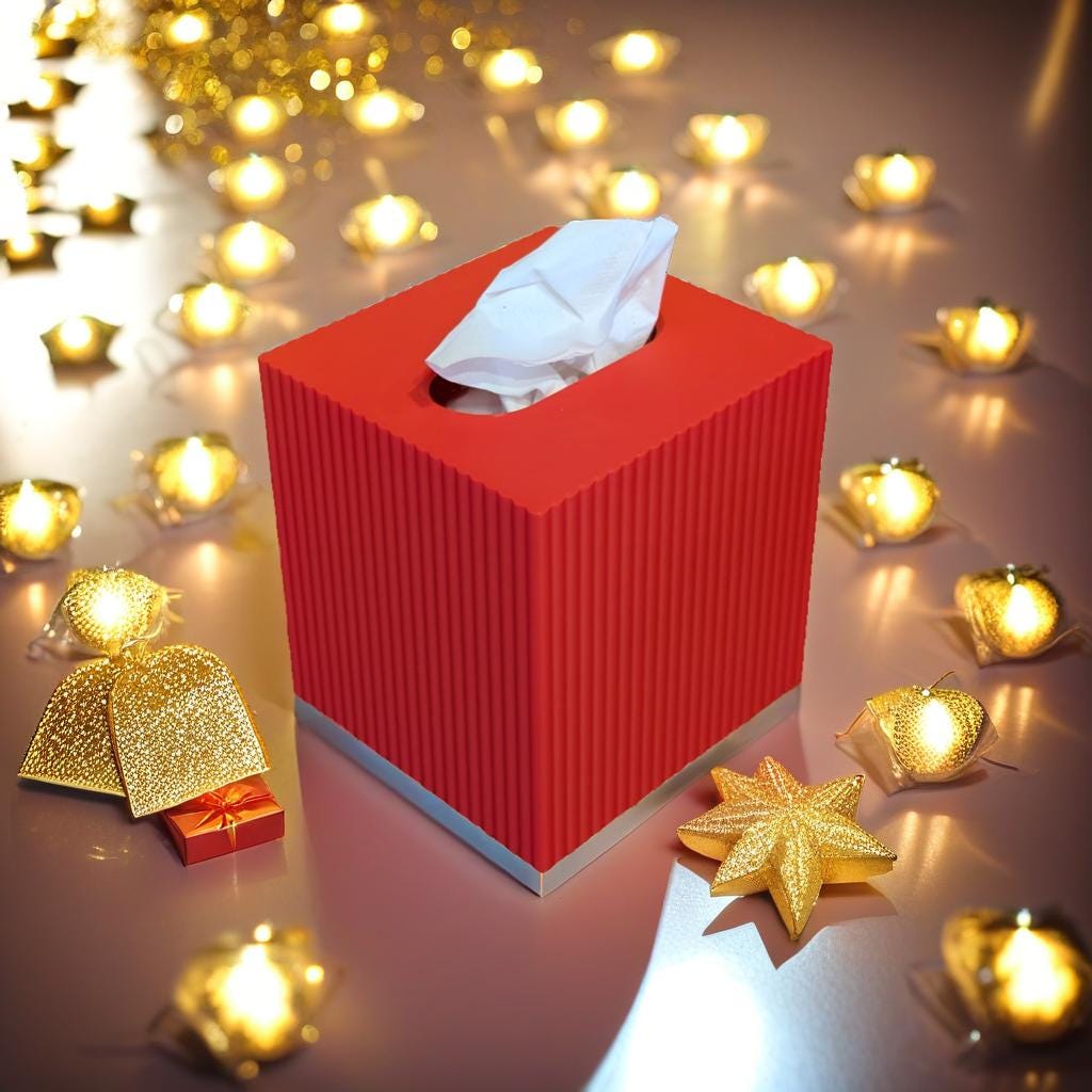 Retro Tissue Box Cover, Christmas Colors, Christmas Tissue Box, Red ...