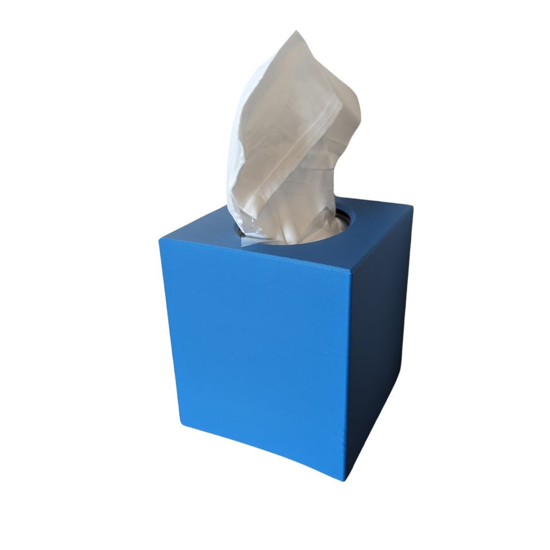 Tissue Box Cover, Matte Blue, Tissue Box, Tissue Cover, Minimalist ...