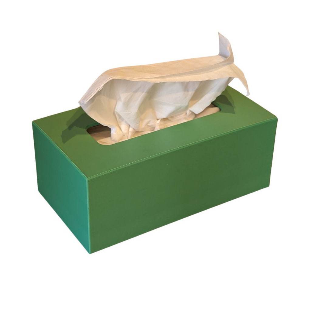Rectangular Tissue Box Cover, Matte Green, Green Tissue Box Cover ...