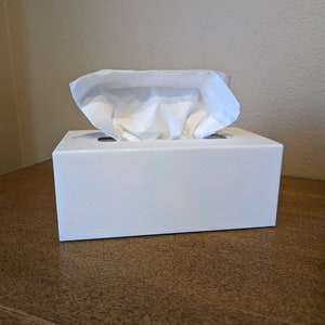 White Tissue Box Cover, Jade White, Rectangular Tissue Box Cover ...