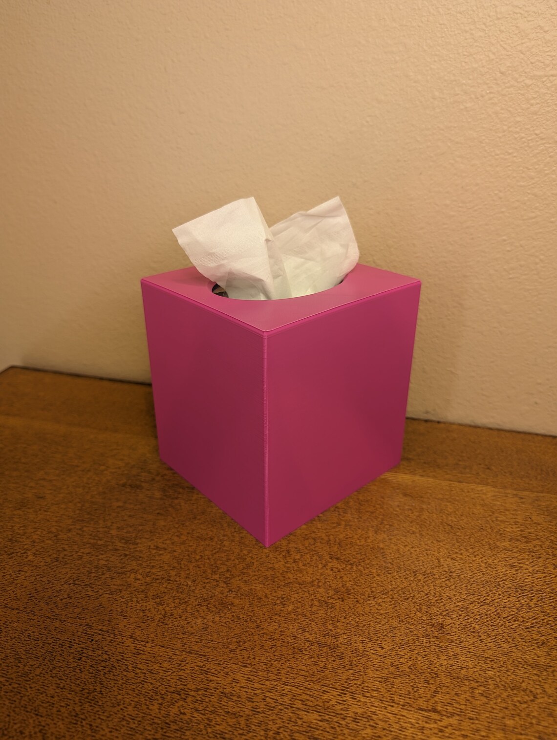 Square Tissue Box Cover, Dark Pink, Tissue Box, Magenta Tissue Cover ...