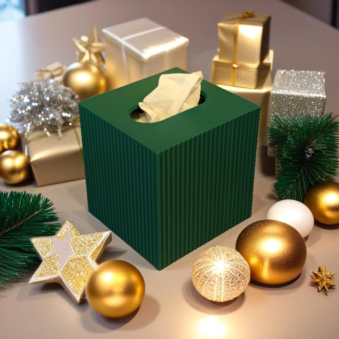 Retro Tissue Box Cover, Christmas Colors, Christmas Tissue Box, Red ...