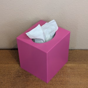Square Tissue Box Cover, Dark Pink, Tissue Box, Magenta Tissue Cover ...