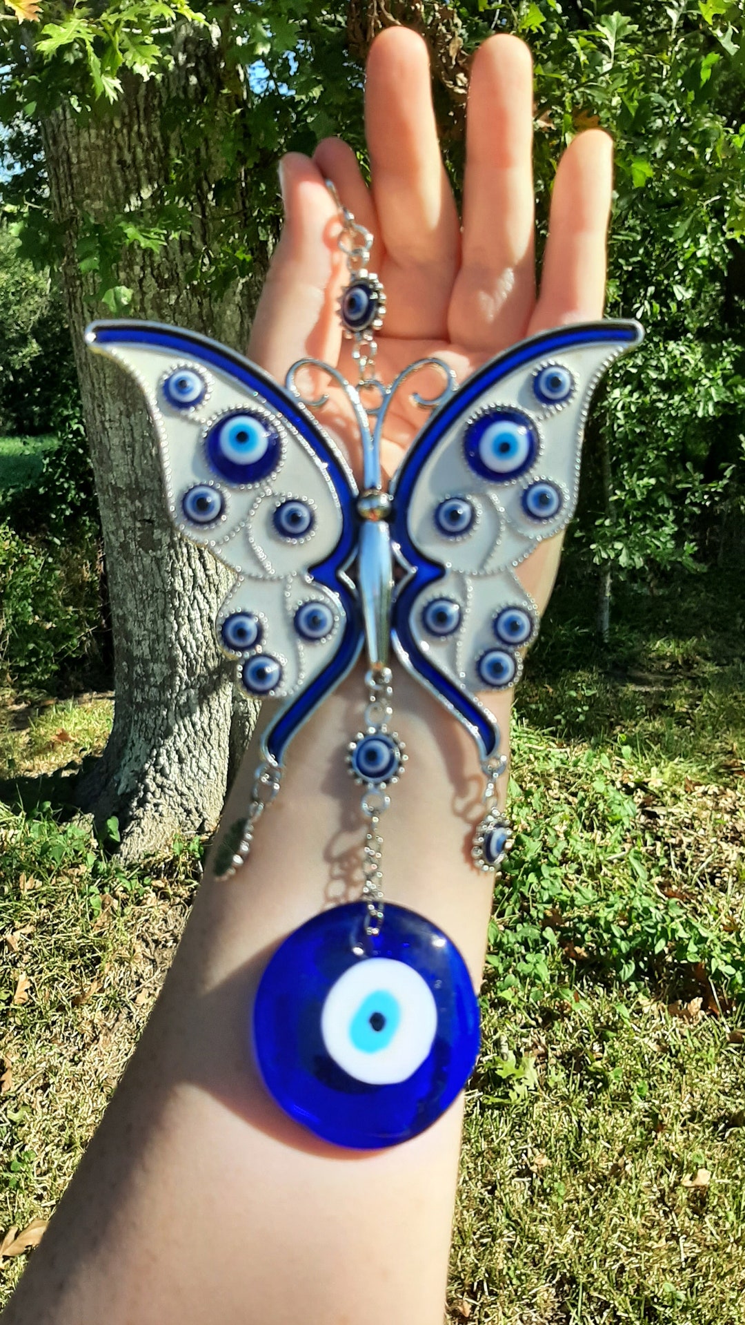 Evil Eye Butterfly Sun Catcher | Evil Eye Hanging | Evil Eye Home Decor ...