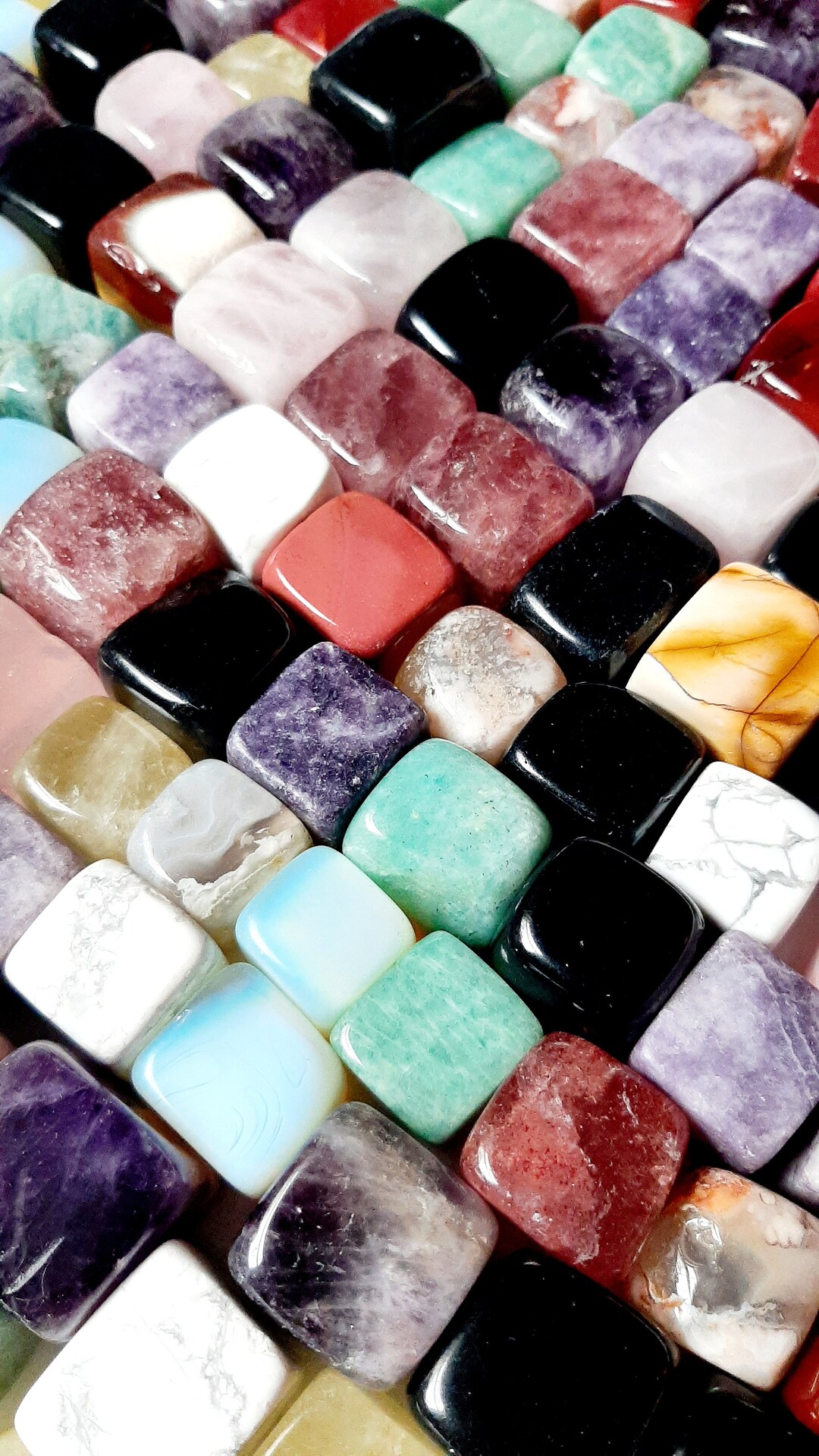 Crystal Cube Set 11 Piece Obsidian, Dream Amethyst, Opalite, Flower ...