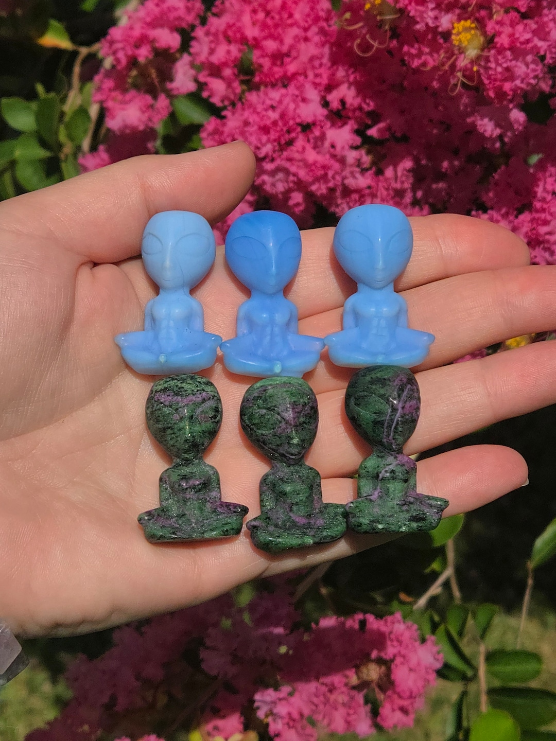 Crystal Alien Figurine, Opalite or Ruby Zoisite Starbeing - Etsy