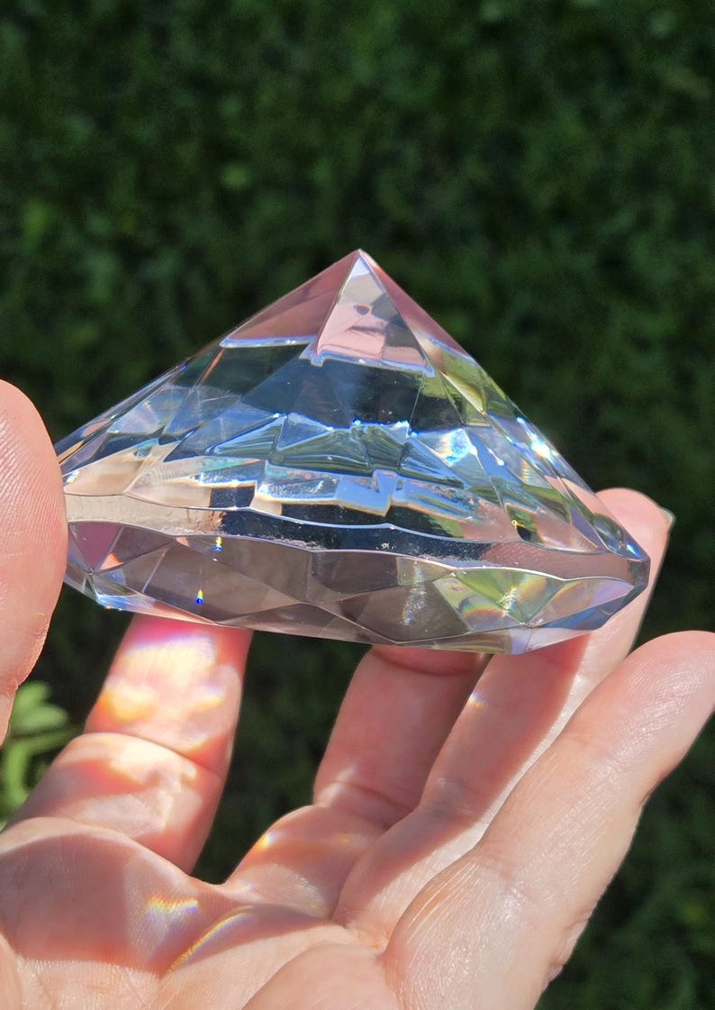 Glass Diamond Paperweight, Diamon Crystal - Etsy