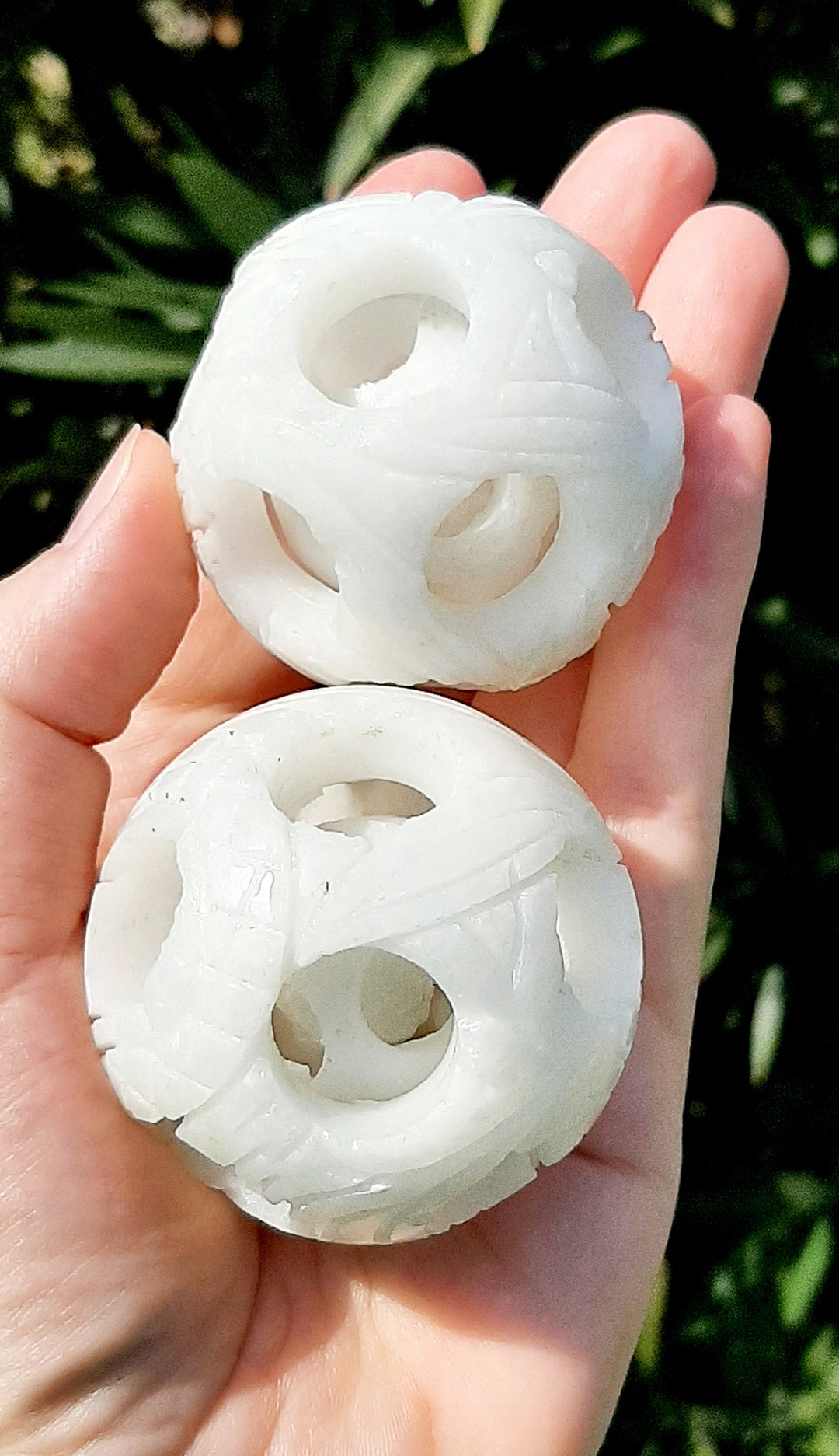 White Jade Crystal Sphere, Carved Crystal Ball - Etsy