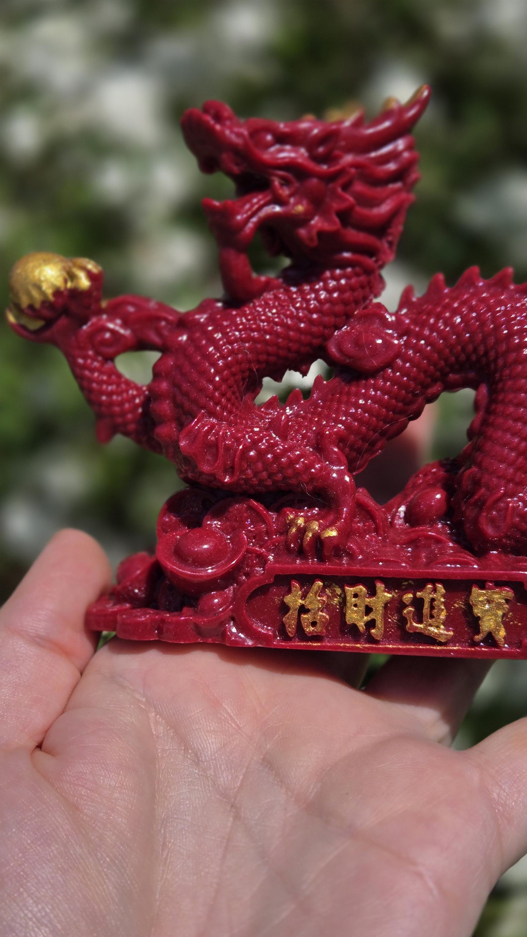Cinnabar Dragon Carving - Etsy