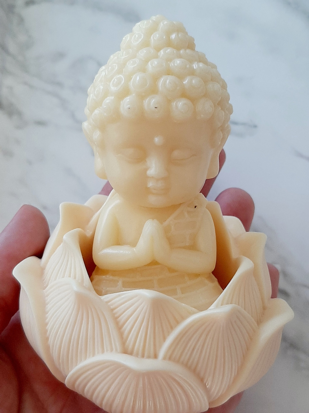 Tagua Nut Fruit Carving | Buddha Carving | Crystal Buddha and Lotus - Etsy