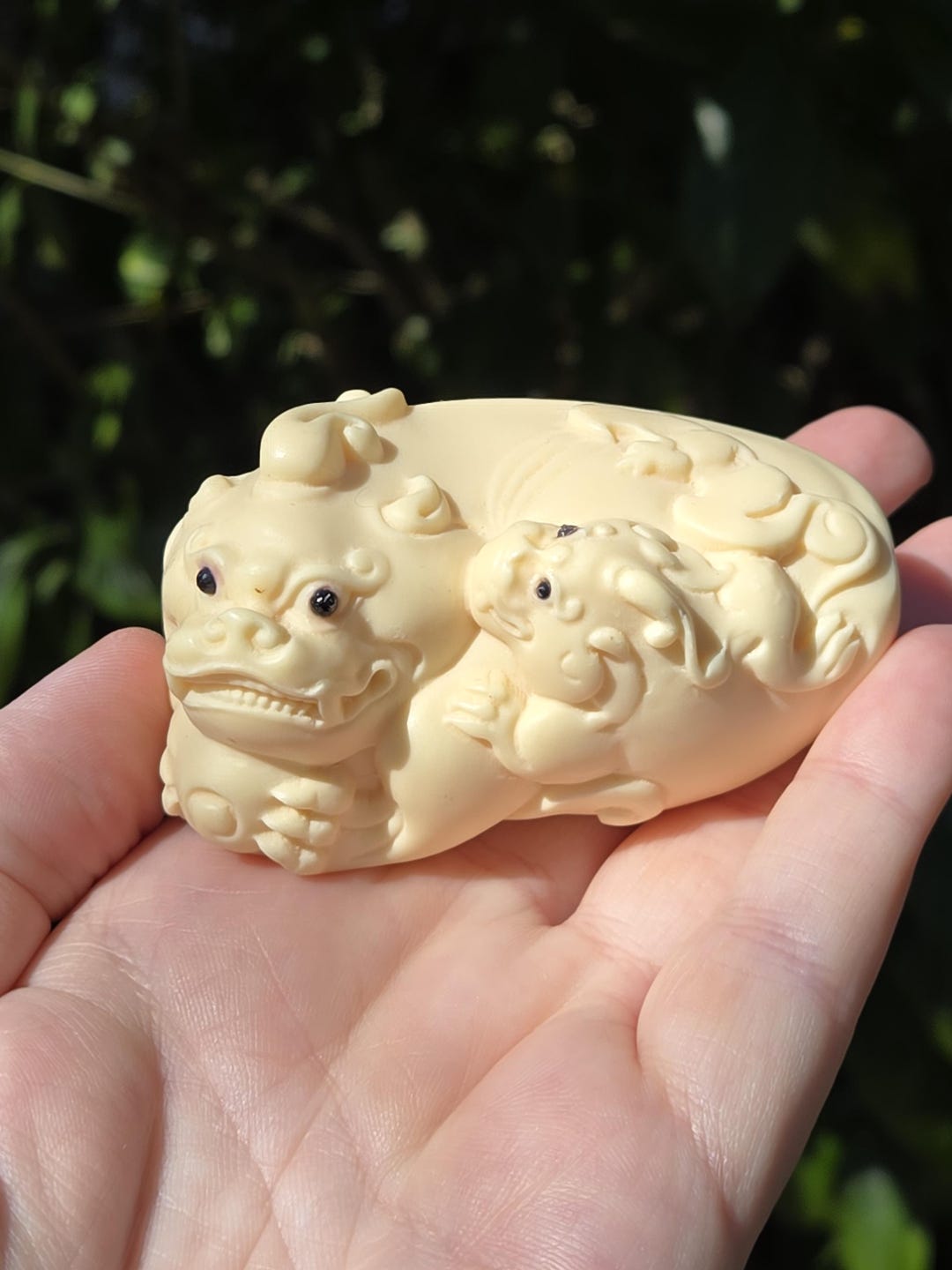 Pixiu, Tagua Nut Mommy and Baby Pixiu - Etsy