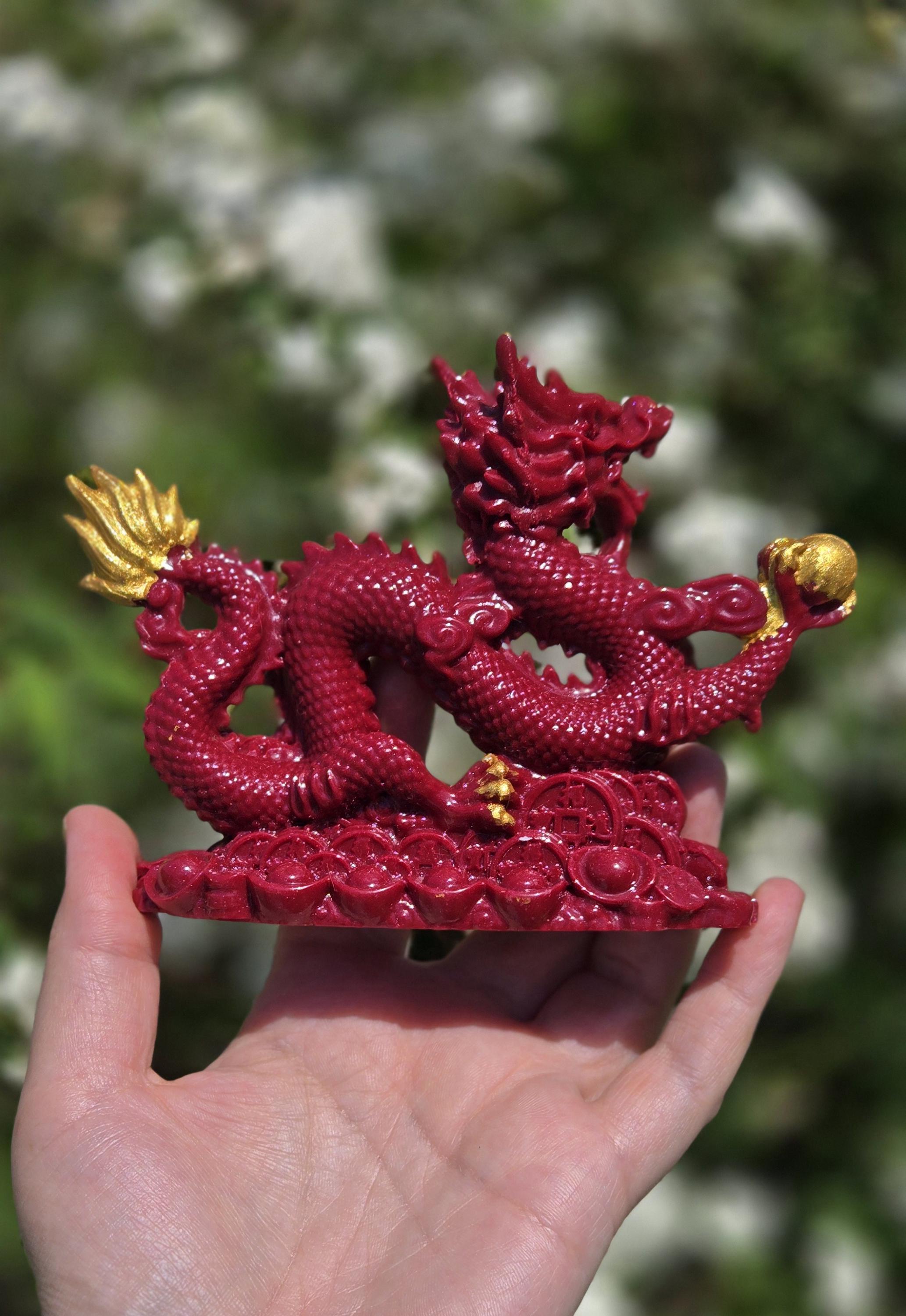 Cinnabar Dragon Carving - Etsy
