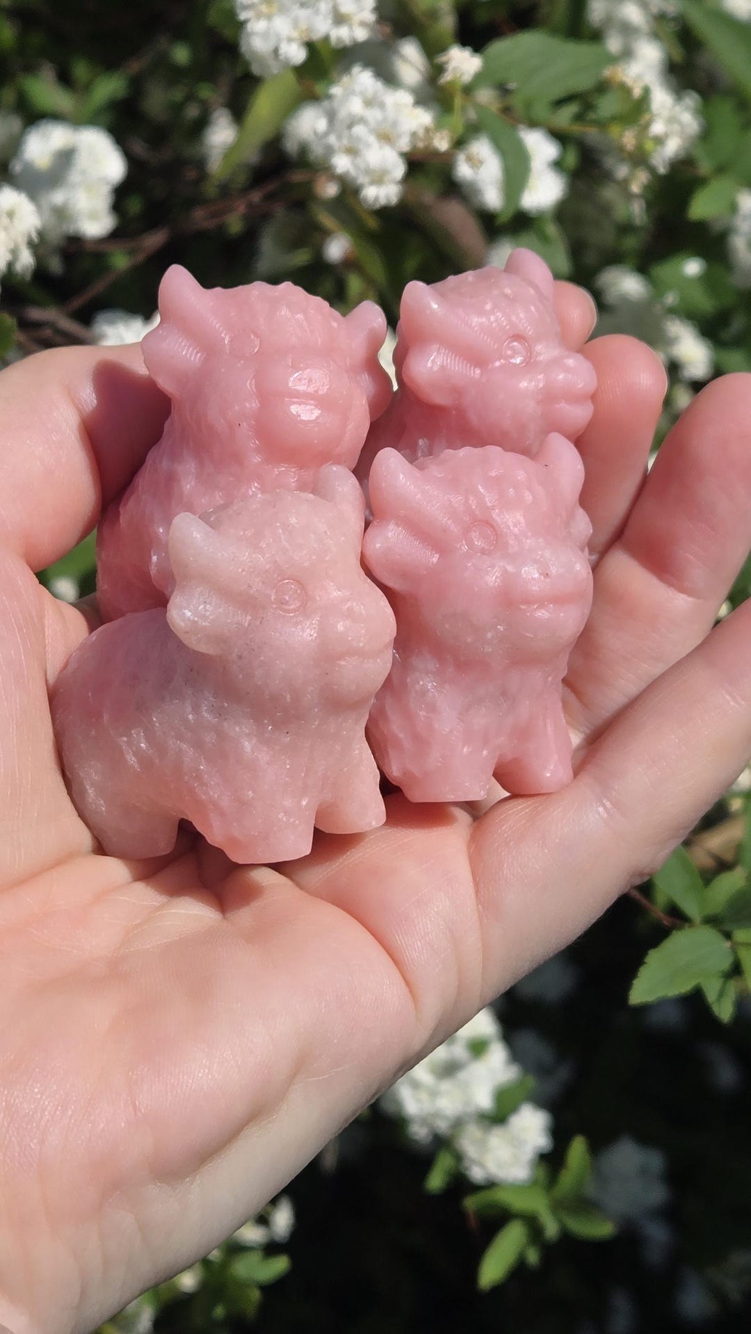 Pink Opal Highland Cow Crystal - Etsy