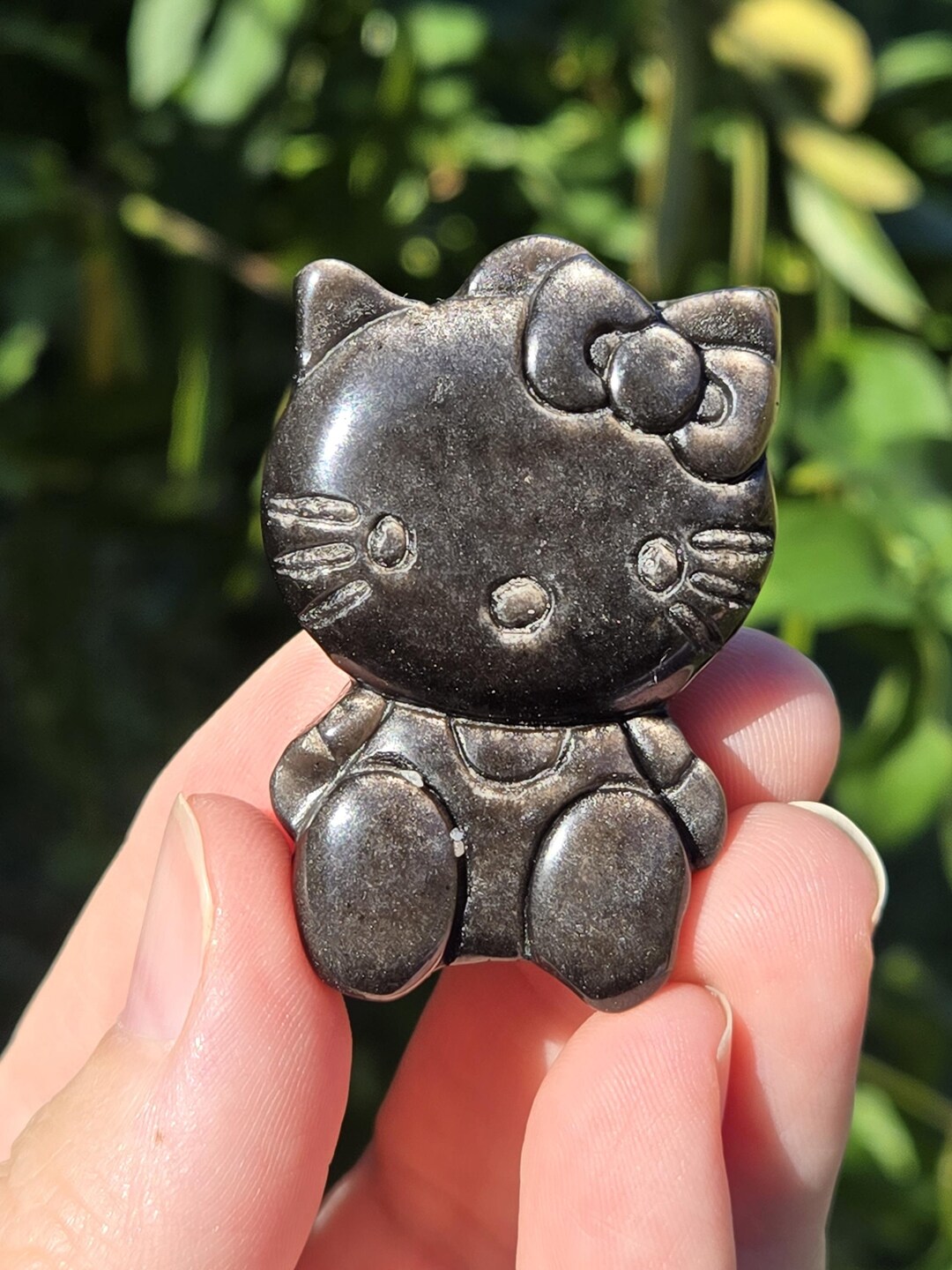 Obsidian Hello Kitty Crystal - Etsy
