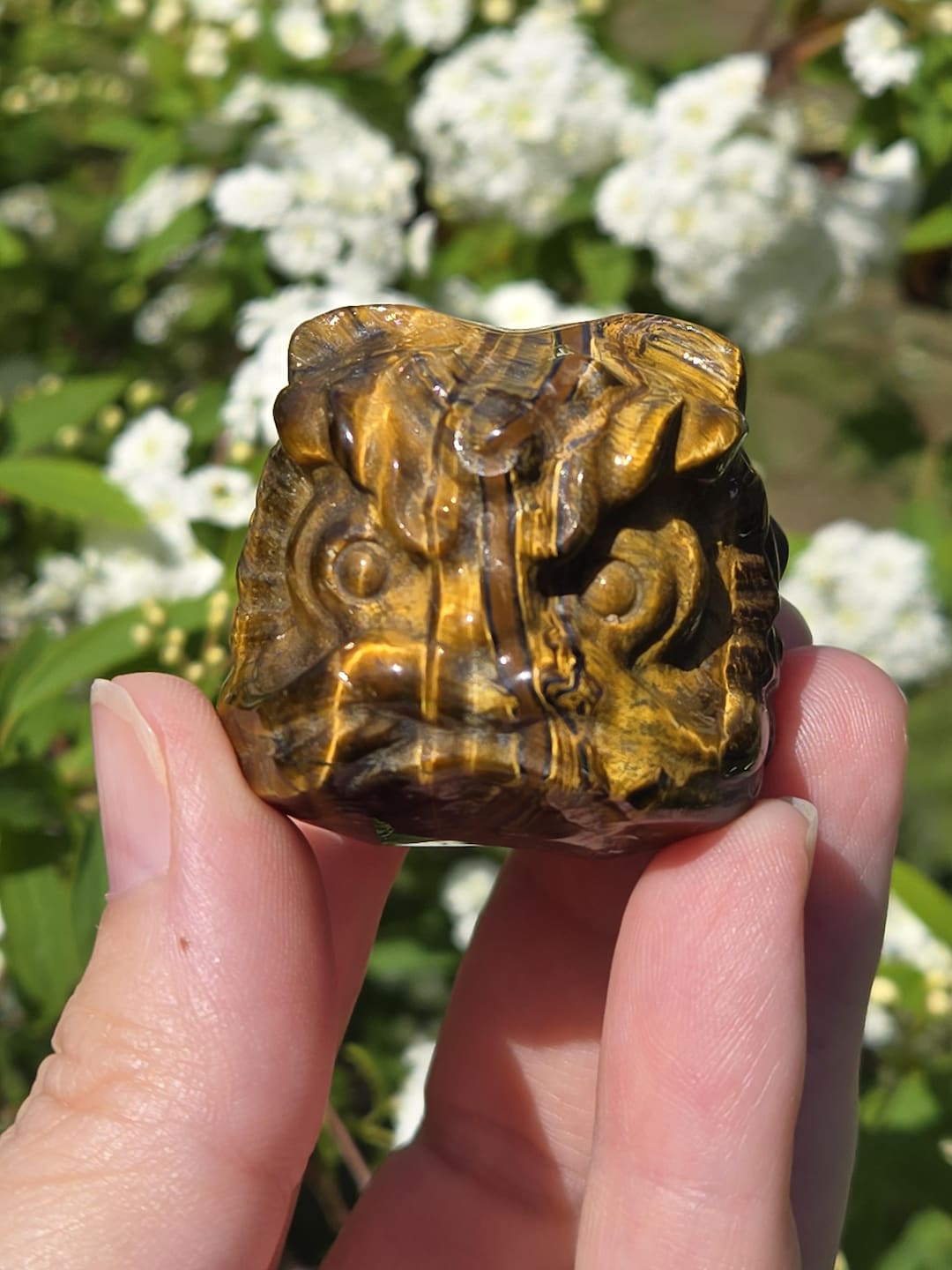 Lion Dancer Crystal, Tiger Eye Lion Head Crystal - Etsy