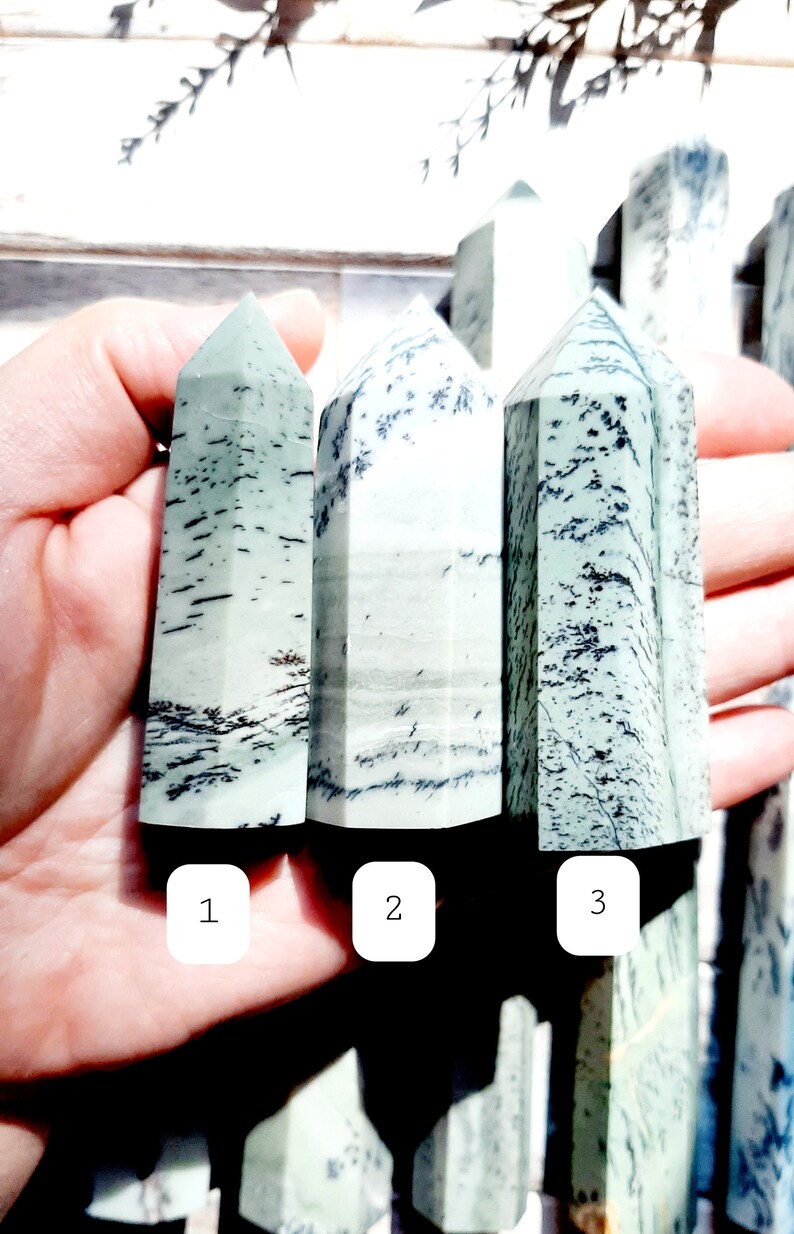 Dendritic Jade Tower | Jade Tower | Dendritic Crystal Tower | Crystal ...