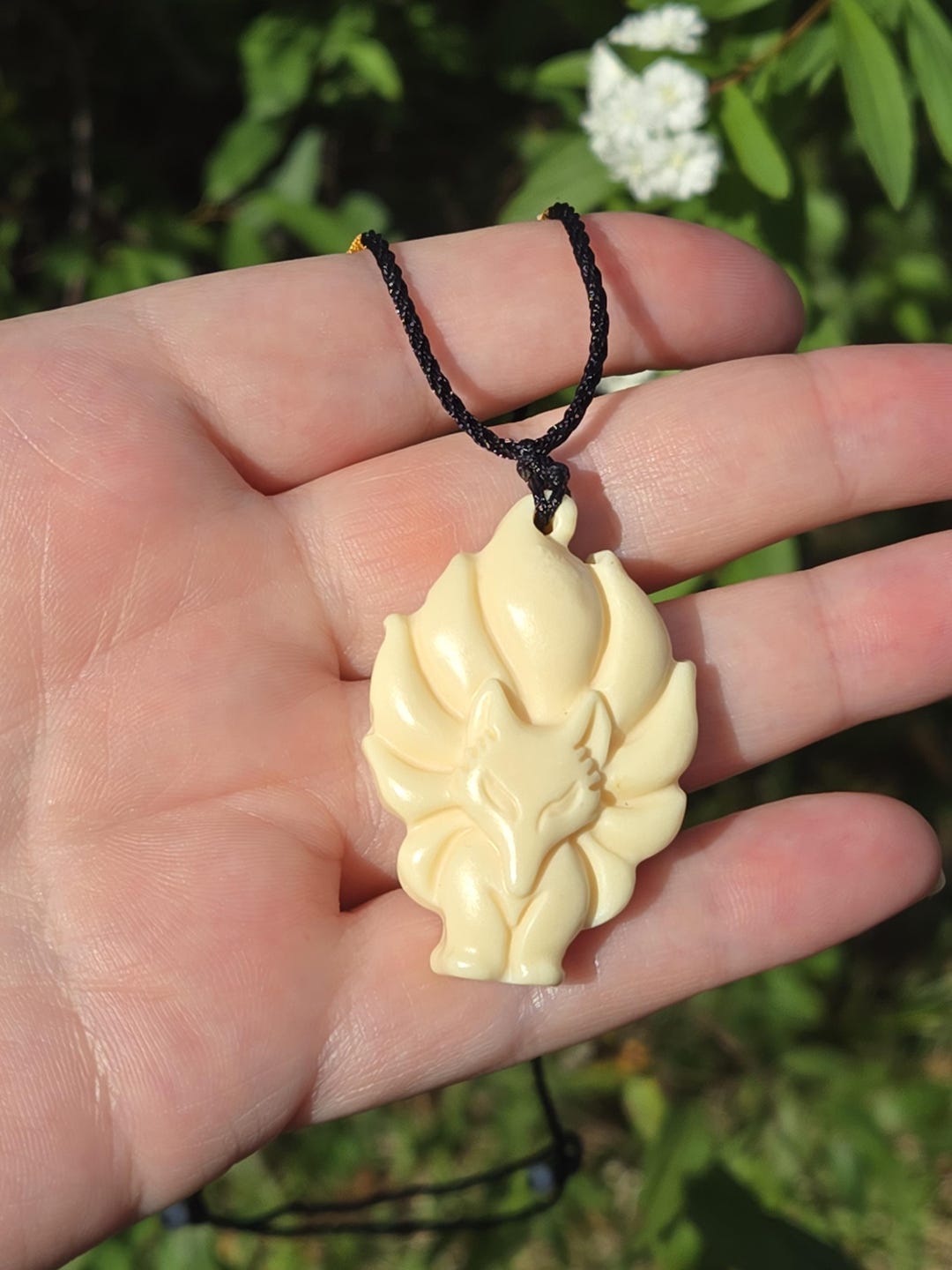 Tagua Nut Nine Fox, Ivory Nut Nine Tail Fox Pendant - Etsy
