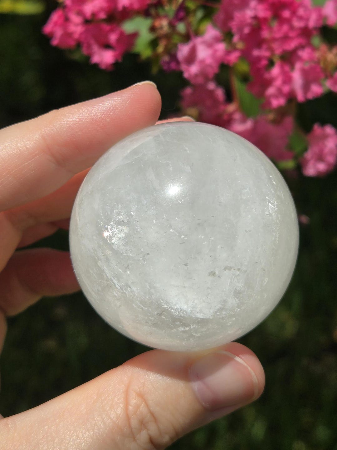 Flashy White Calcite Crystal Sphere - Etsy