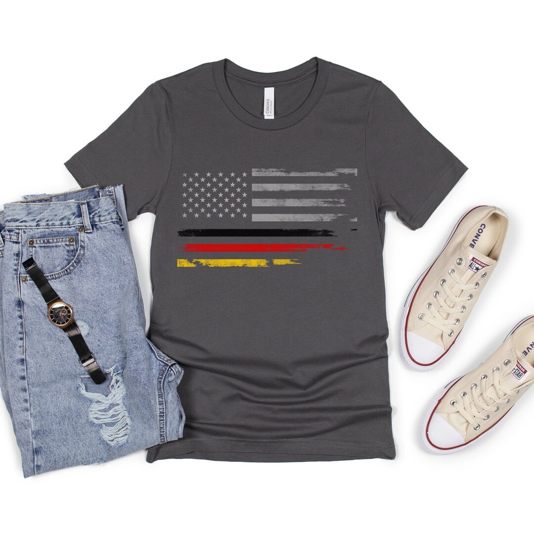 German American Distressed Flag Shirt, USA Germany Flag Tee, German ...