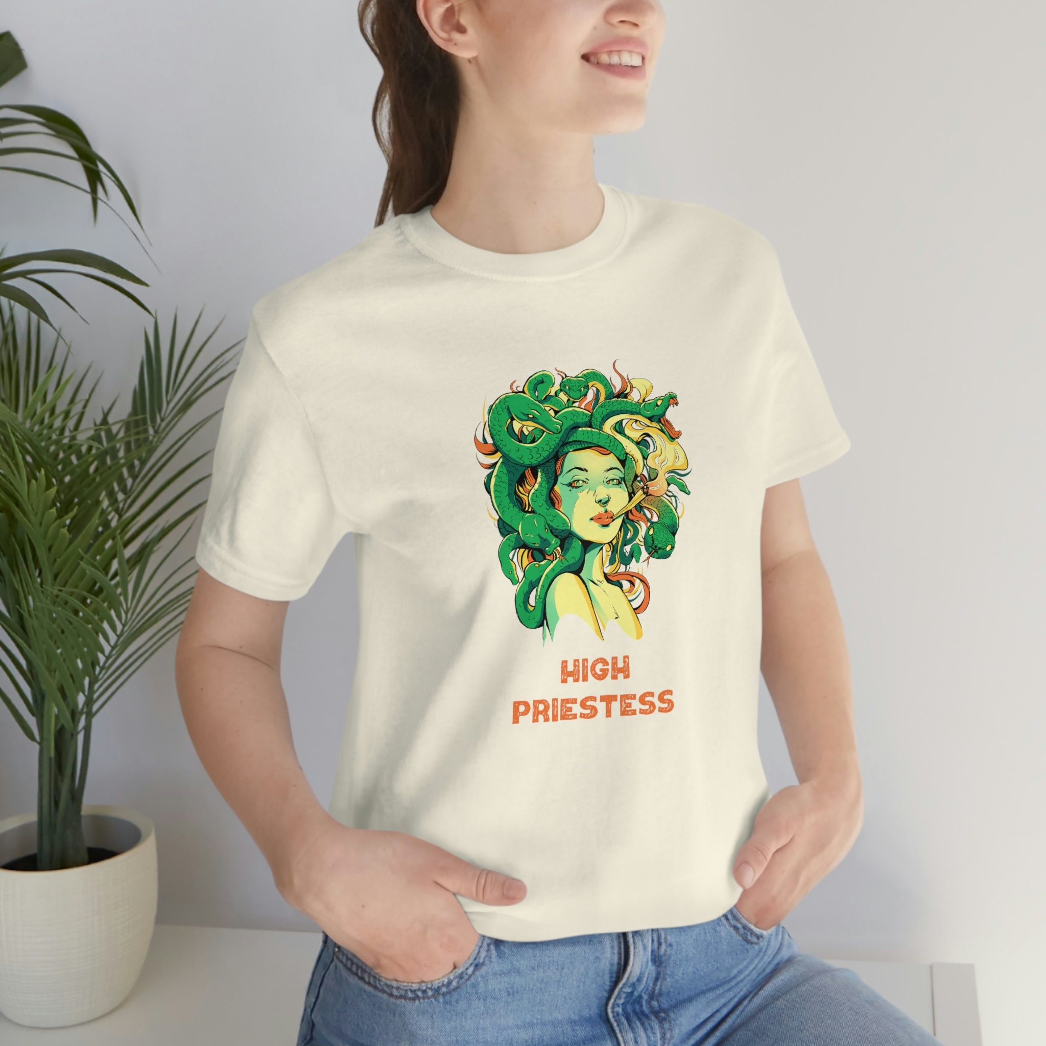 High Priestess T-shirt, Medusa Smoking Weed Tee, Stoner Shirt, 420 Day ...