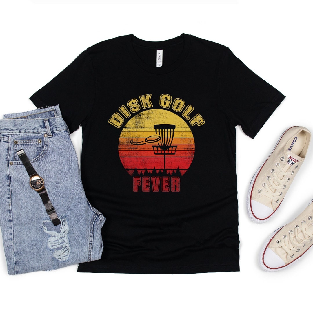 Disk Golf Fever Shirt, Funny Disk Golf Player Tee, Vintage Sunset Disk ...