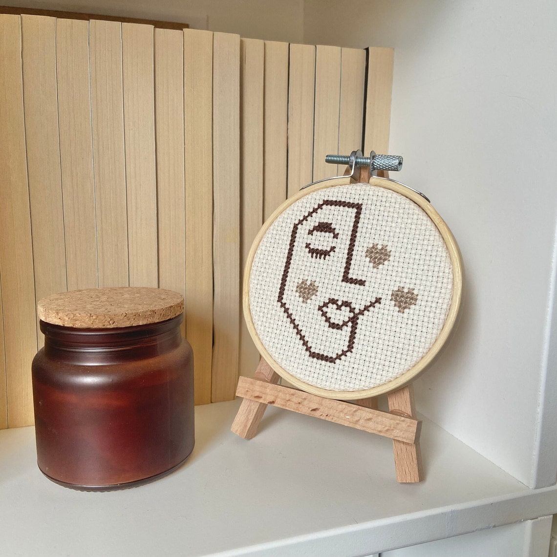 Modern Cross Stitch Pattern, PDF Instant Download, One Line Face Shape ...