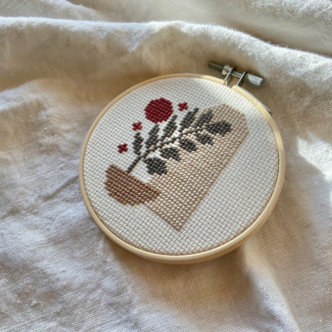 Boho Cross Stitch Pattern, Instant Download PDF, Boho Plant Vase Design ...