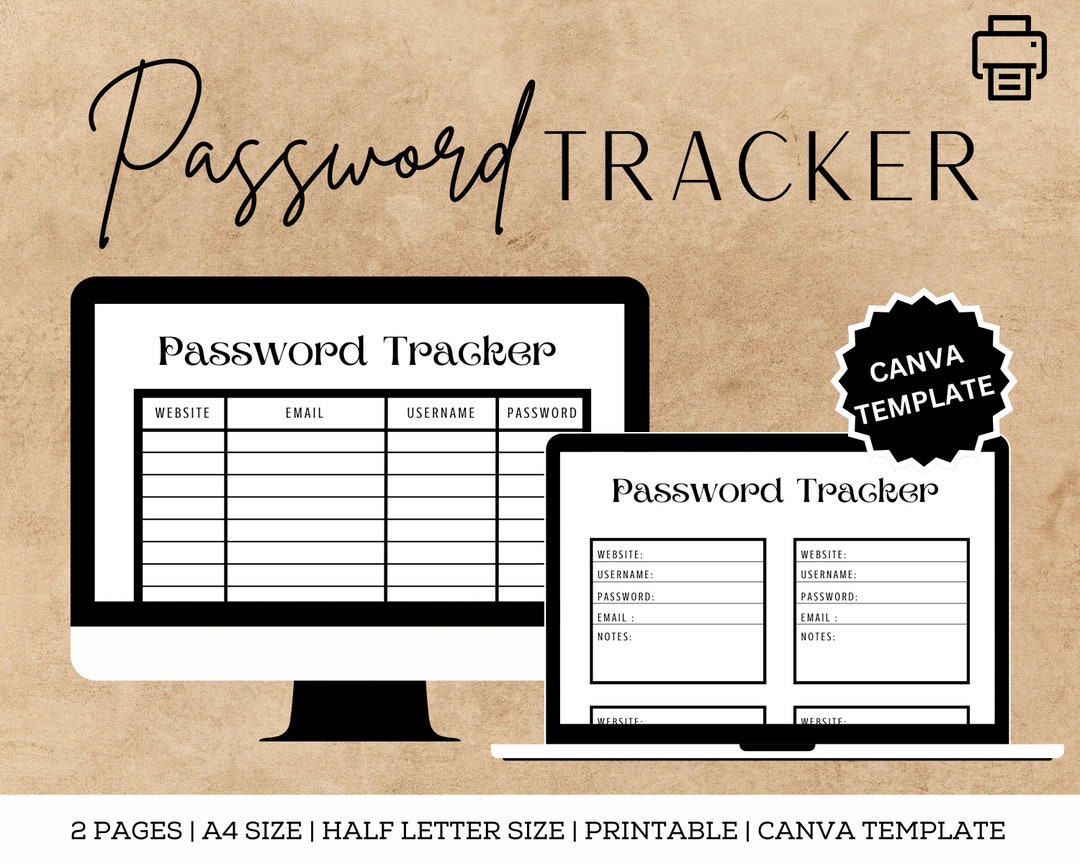 Password Tracker | Social Media Password Tracker | Username Keeper ...