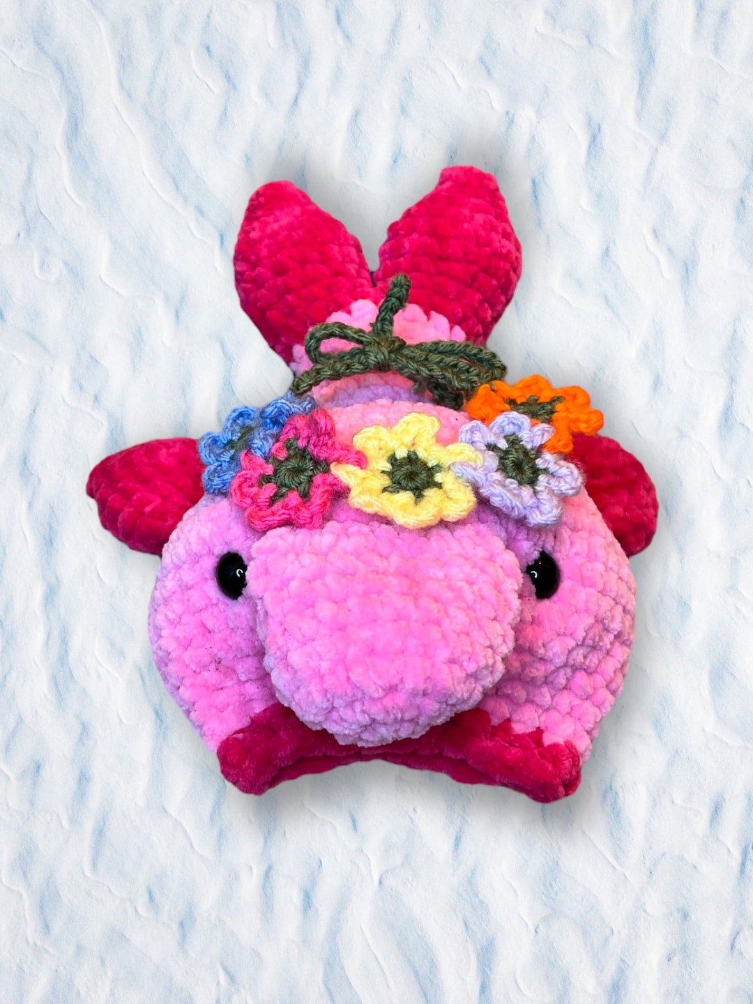 Crochet Blob Fish With Flower Crown Plushie - Etsy