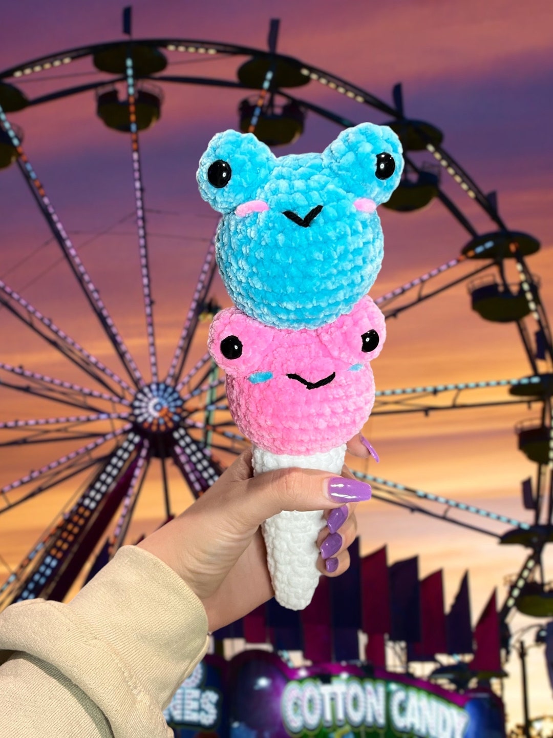 Cotton Candy Frog Crochet Amigurumi Plushie Frogs - Etsy