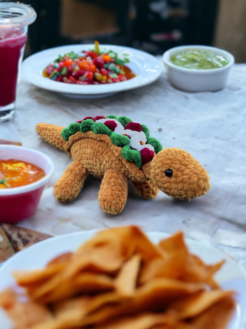 Crochet Taco-saurus Taco Stegosaurus Plushie Dino - Etsy