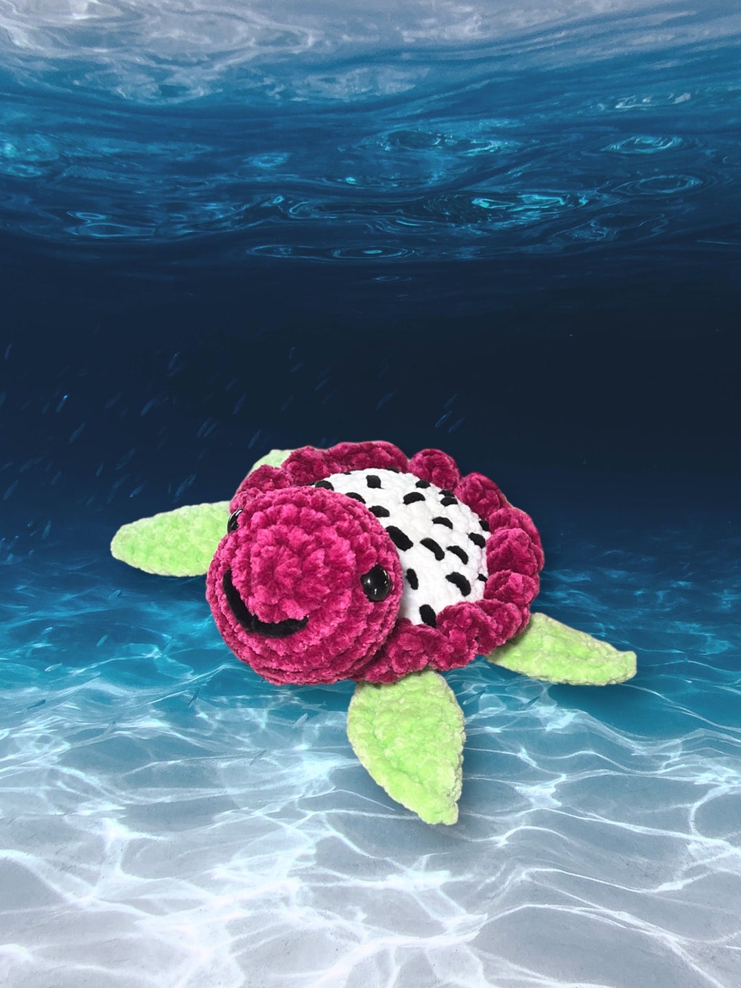 Crochet Mini Dragon Fruit Turtle Plushie - Etsy