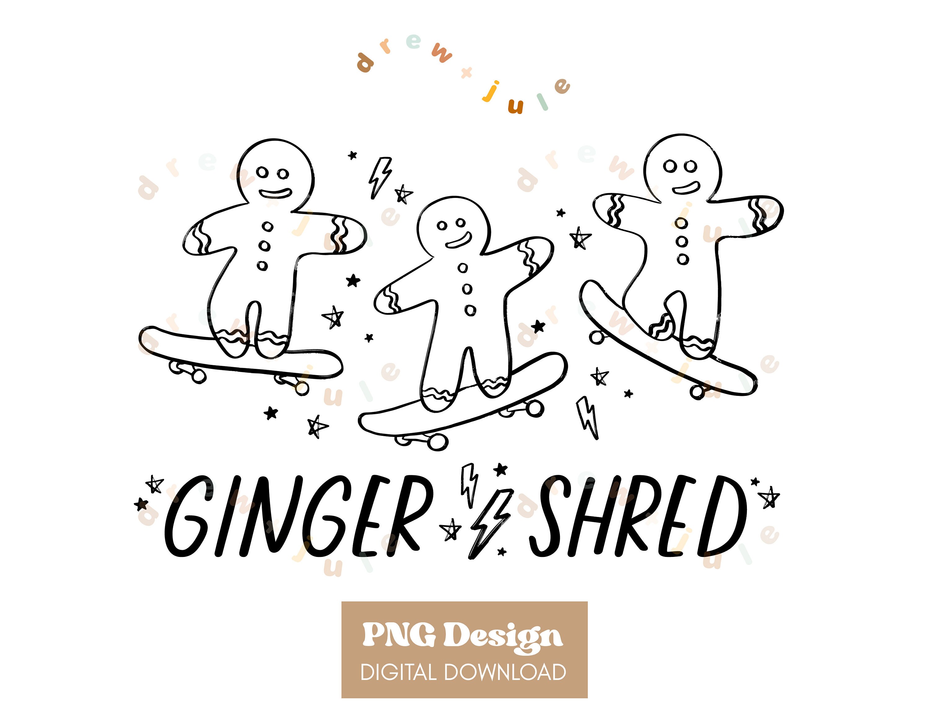 Ginger Shred / PNG Sublimation Digital Download / Retro Holiday ...