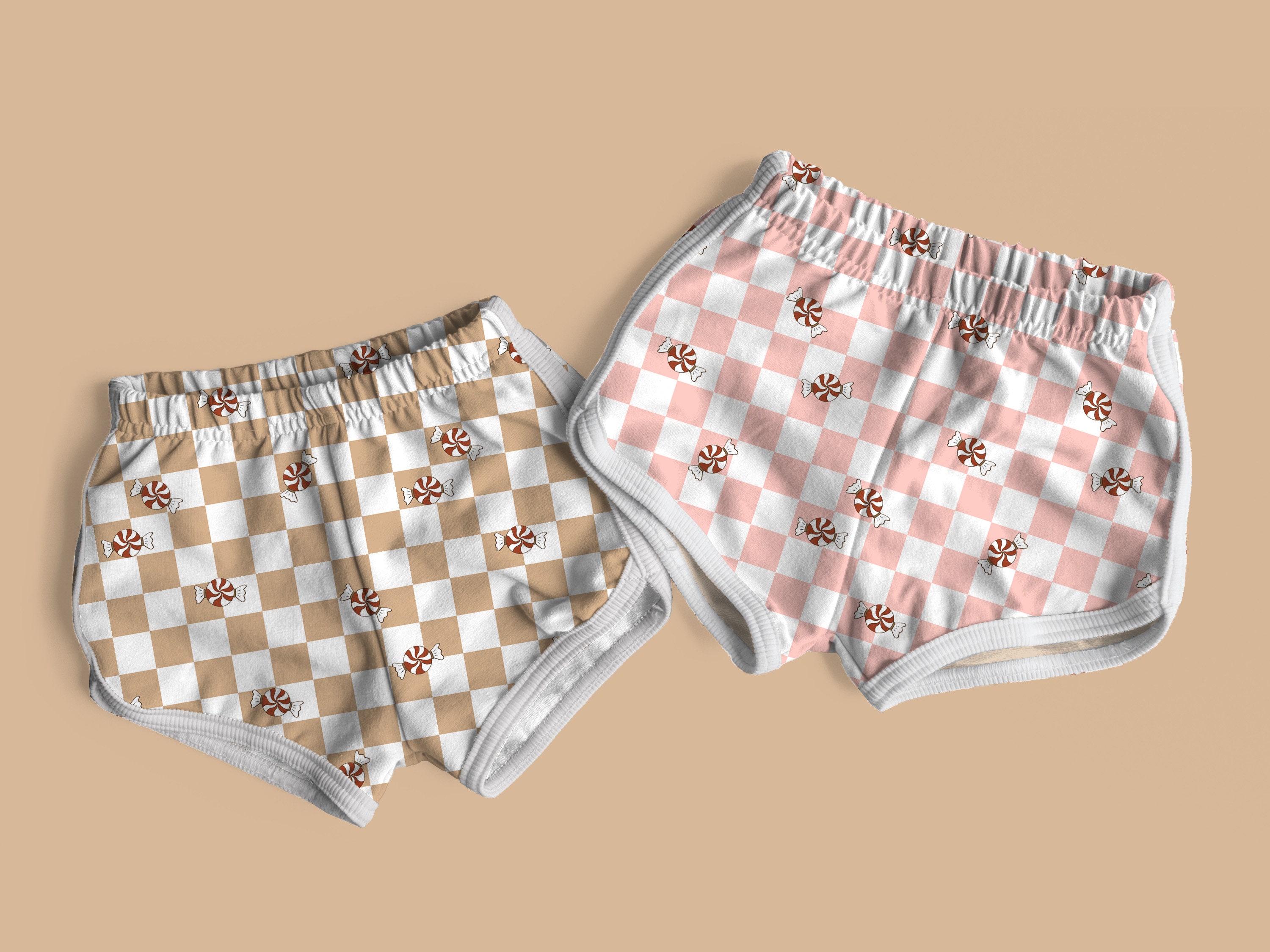 Peppermint Checkers - Tan / Seamless Pattern Digital Download / Neutral ...