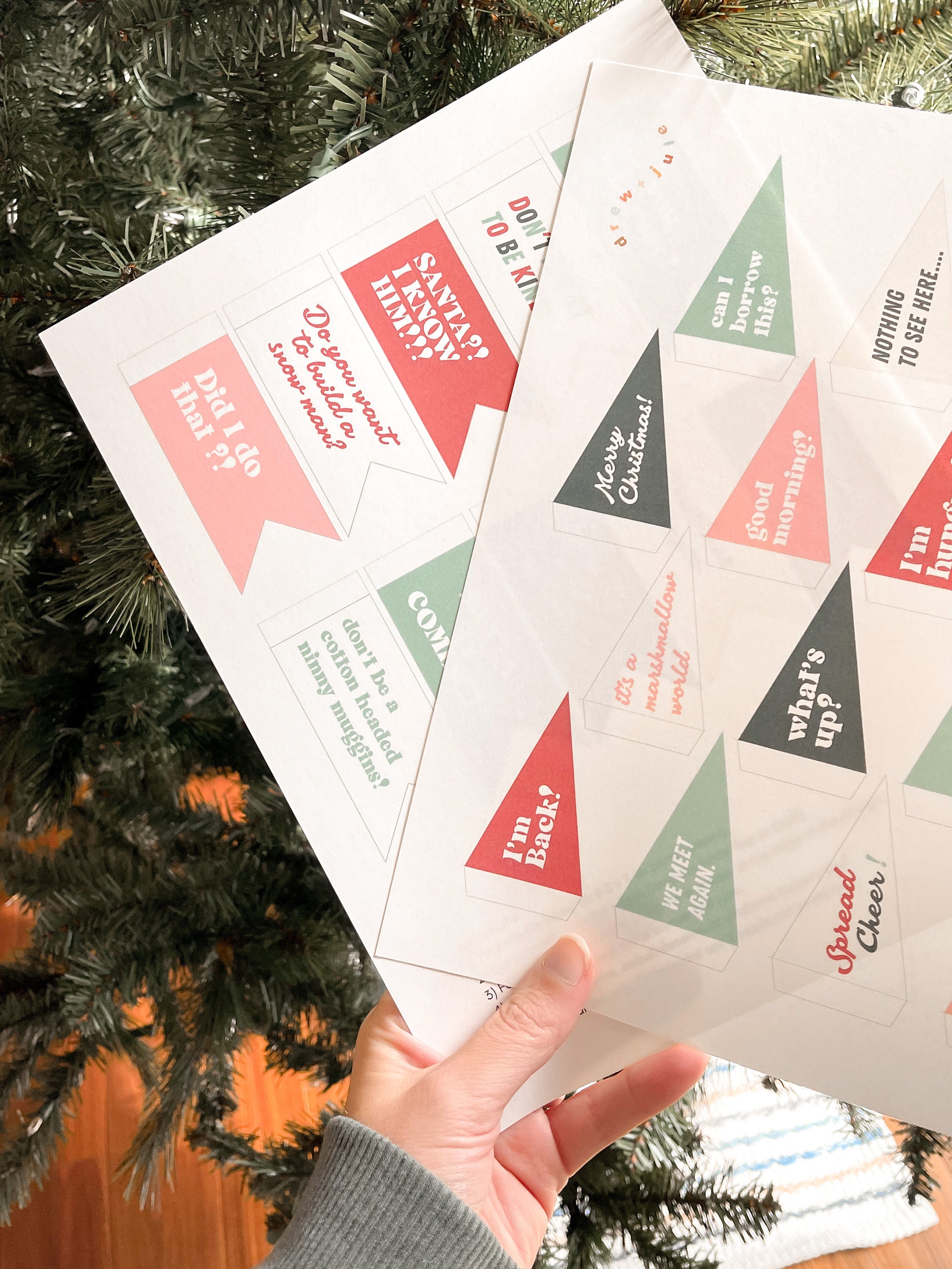 Printable Elf Mini Pennant Flags - 24 Pack / Christmas Holiday Props ...