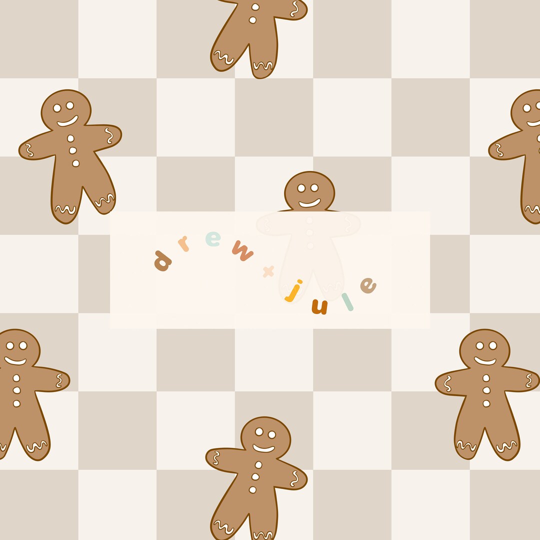 Gingerbread Checkers / Seamless Pattern Digital Download / Neutral ...