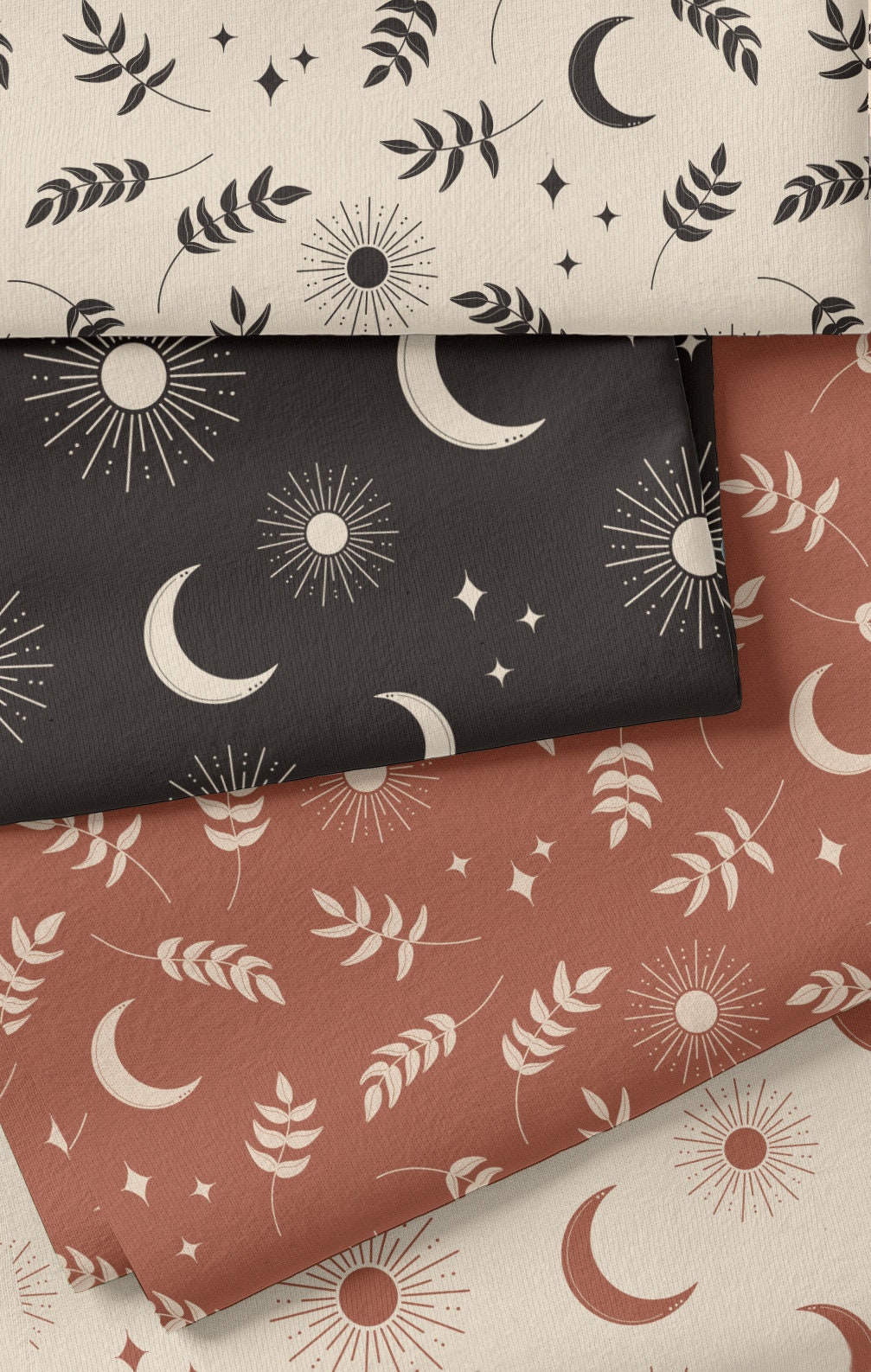 Solstice - Tan Sun Moon / Seamless Pattern Digital Download / Earthy ...
